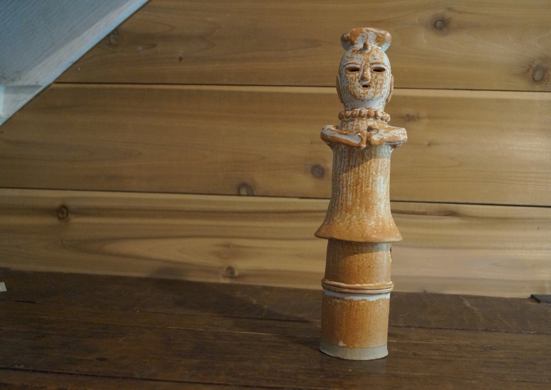 Japanese Haniwa Female Pottery Sculpture, Vintage Japanese Funeral ...