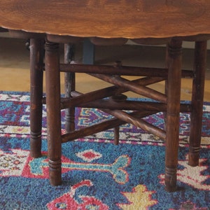 Mid Century Copper Turkish Tea Table, Etched Turkish Tray Table - Etsy