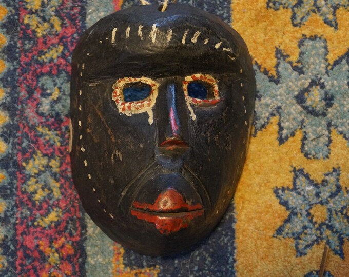 Old Mexican Folk Art Negrito Mask, Carved Wood Mexican Mask - Etsy