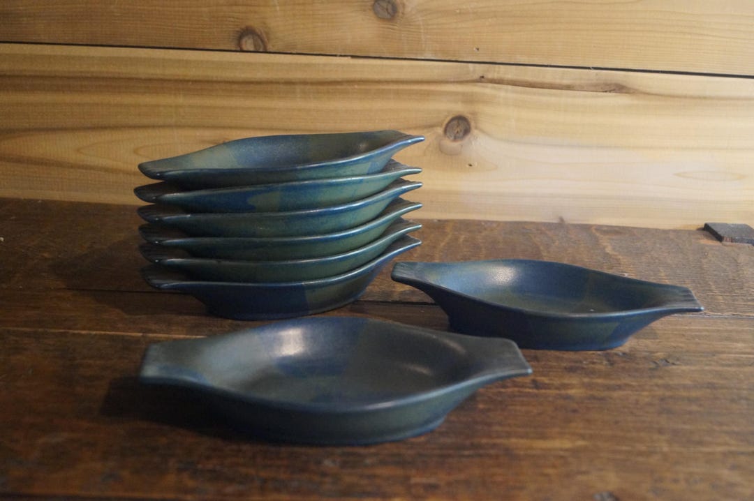 TAI-TAU Nancy Patterson Lamb Blue Pottery Gratins - Set 8 - Iron ...