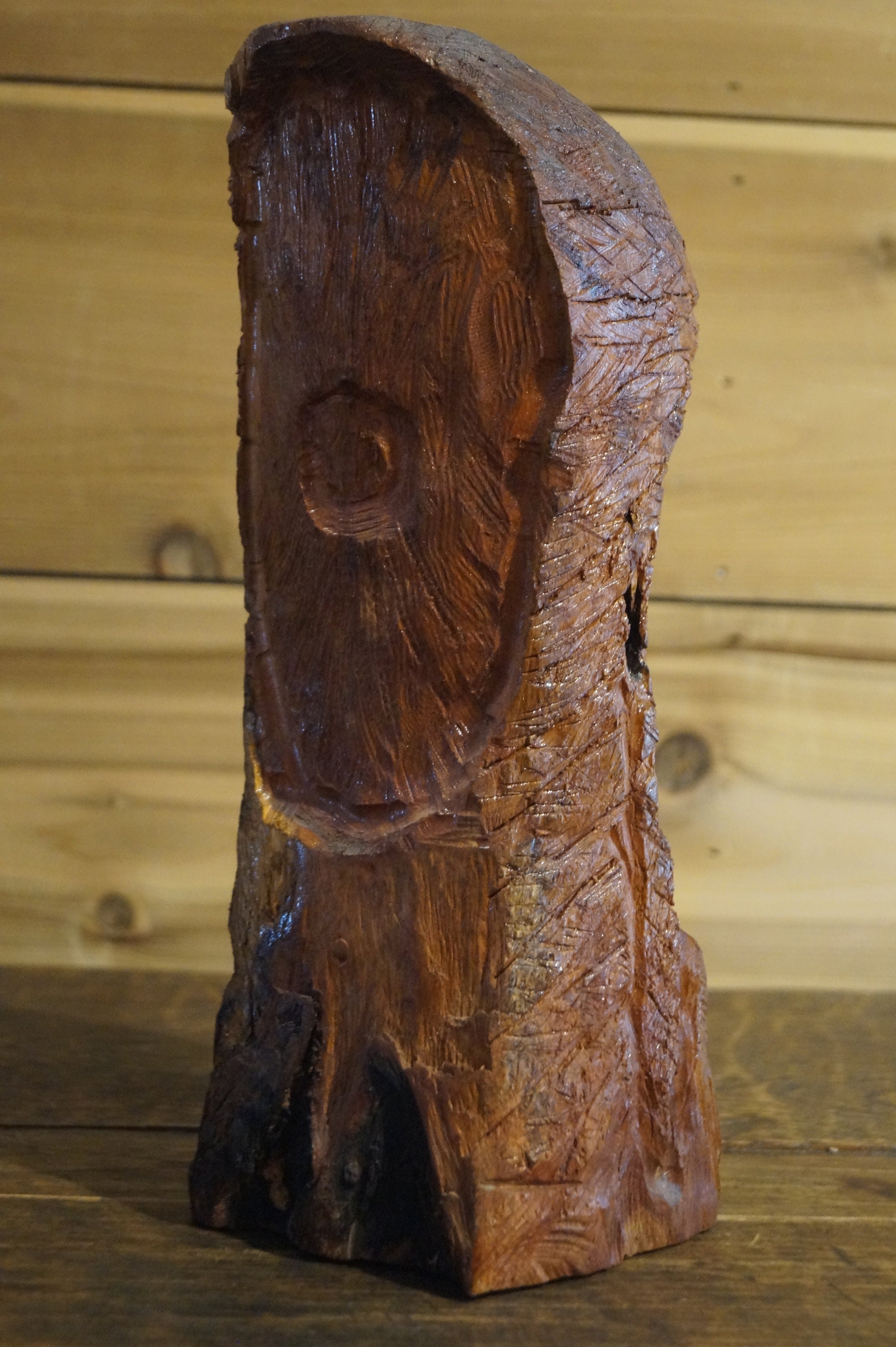 Vintage Male Face Carved Wood Sculpture - Etsy