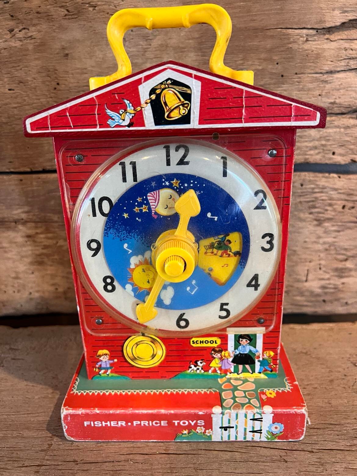 Fisher Price 1960s Music Box Teaching Learning Clock Pretend Play 998 ...