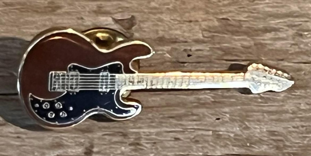 Vintage Electric Guitar Pin Back Enamel Pin - Etsy