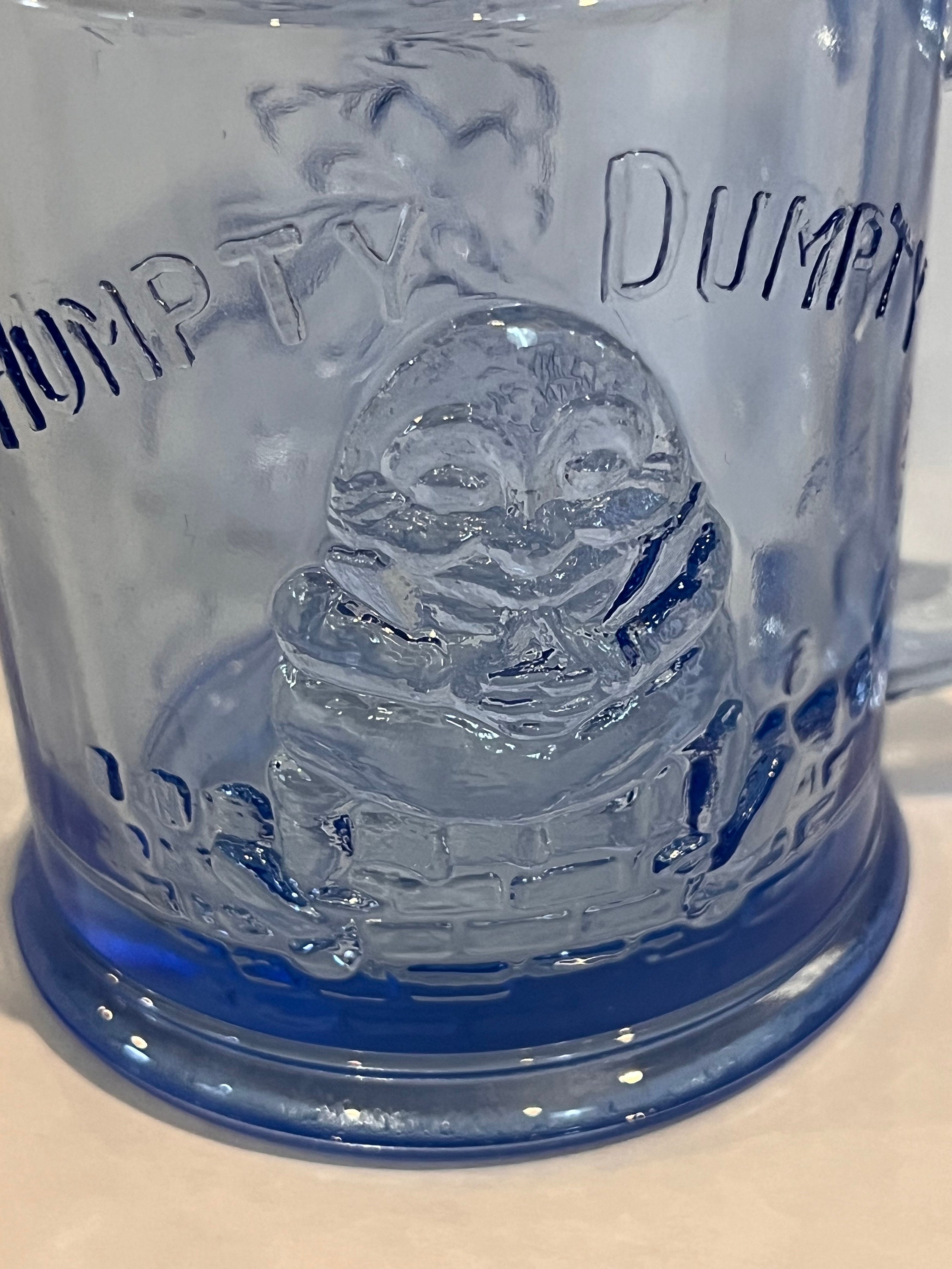Vintage Humpty Dumpty and Tom Tom the Piper Blue Glass Mug Set of 2 - Etsy