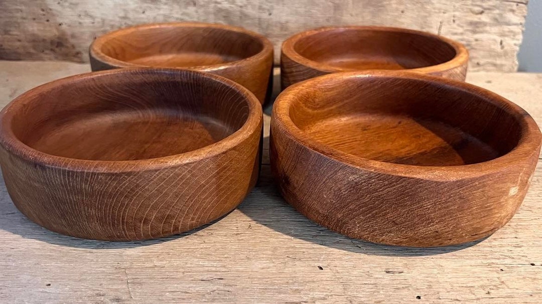 Genuine Thailand Dolphin Brand Teakwood Salad Bowls Set of 4 - Etsy