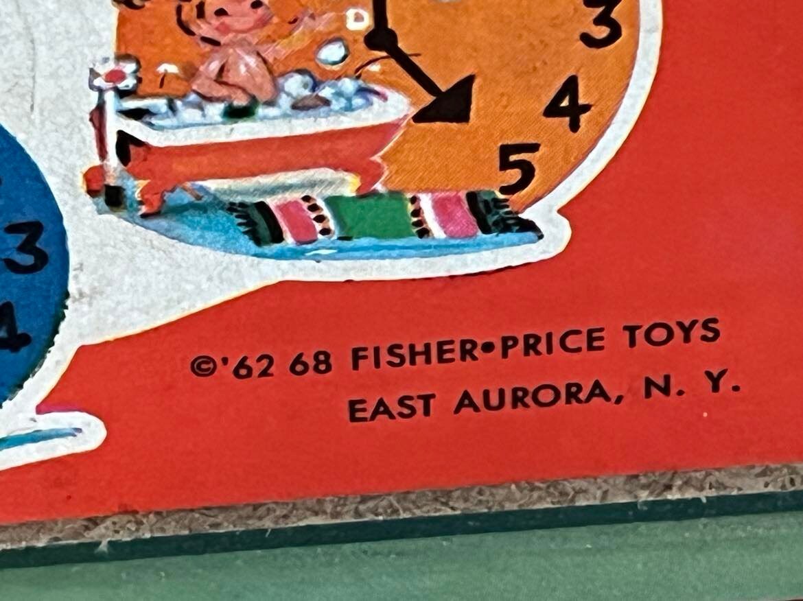 Fisher Price 1960s Music Box Teaching Learning Clock Pretend Play 998 ...