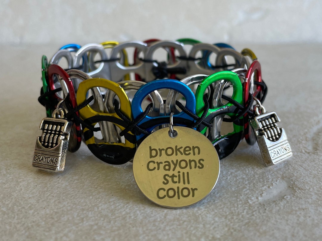 Crayons 4-color Soda Pop Tab Bracelet - Colorful, Crayons, Recycled ...