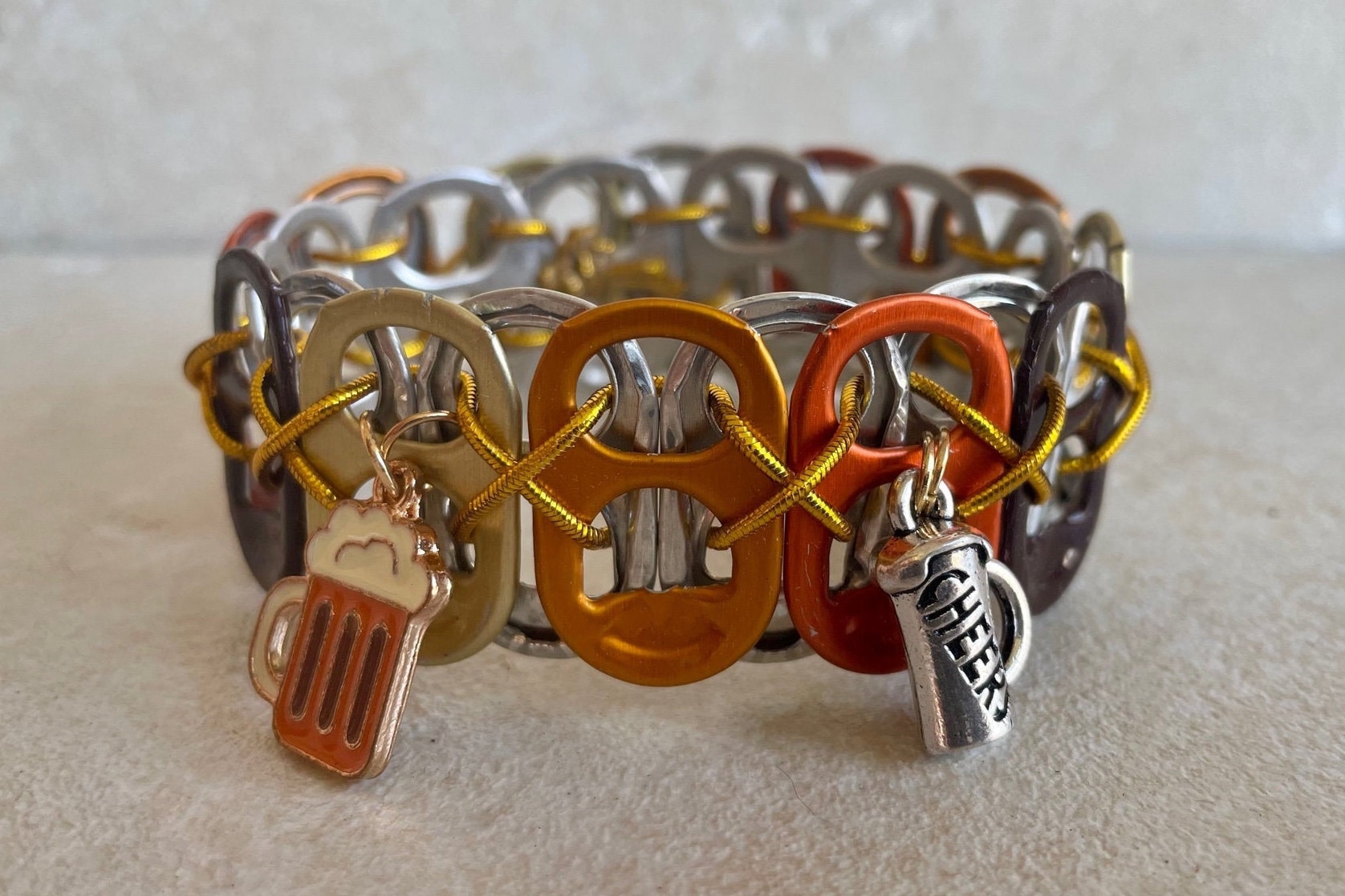 Beer Tab Bracelet soda pop tabs beer themed brew pub | Etsy