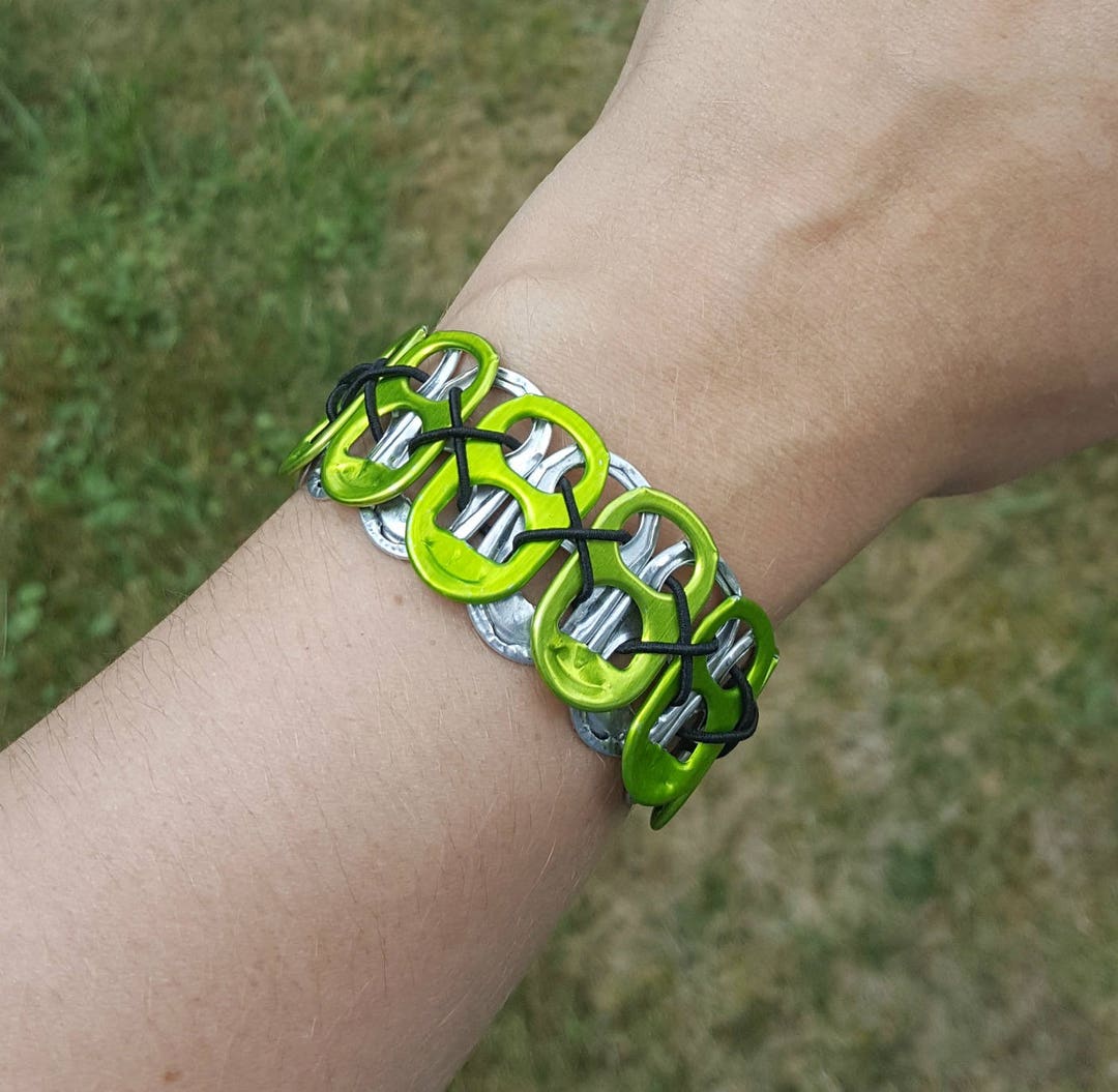 Bright Green Soda Pop Tab Bracelet Halloween, Frankenstein, Green and ...