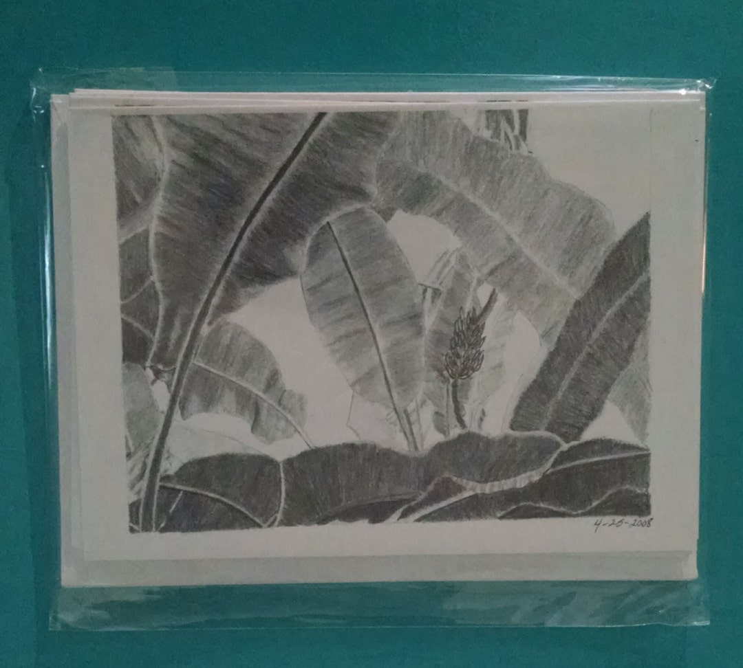 Banana Leaves Note Card Set of 5 - Etsy