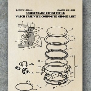Watch Case Patent Print Exploded Watch Poster Watch Diagram - Etsy