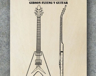 Gibson Flying V Art | Etsy