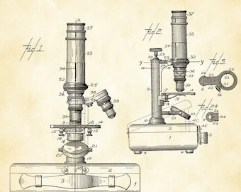 Microscope art print | Etsy