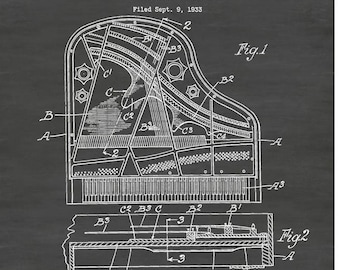 Piano blueprint | Etsy