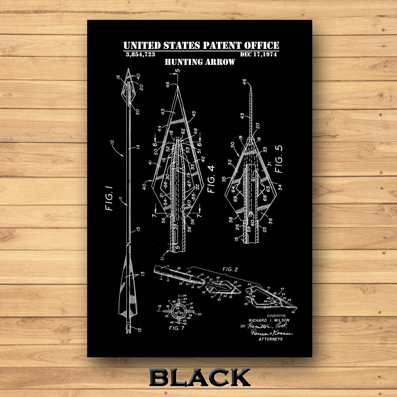 Hunting Arrow Patent Print Hunting Arrow Poster Archery | Etsy