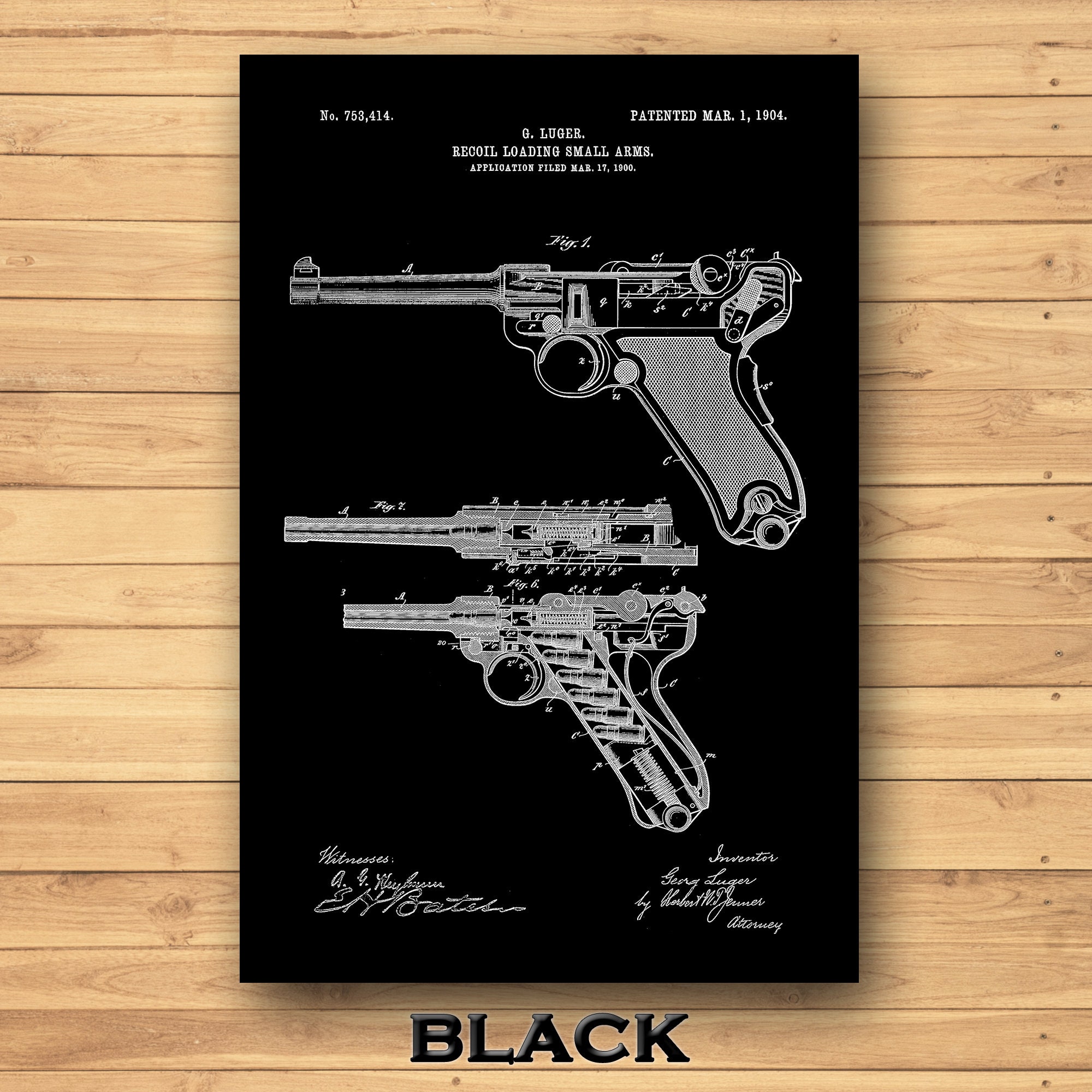 Wall Hangings Gun Enthusiast Police Officer Gift Firearm Hand Gun ...