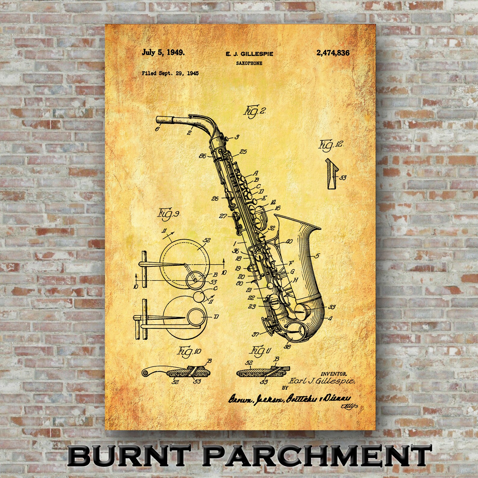 Saxophone Patent Sax Poster Saxophone Poster Saxophone - Etsy