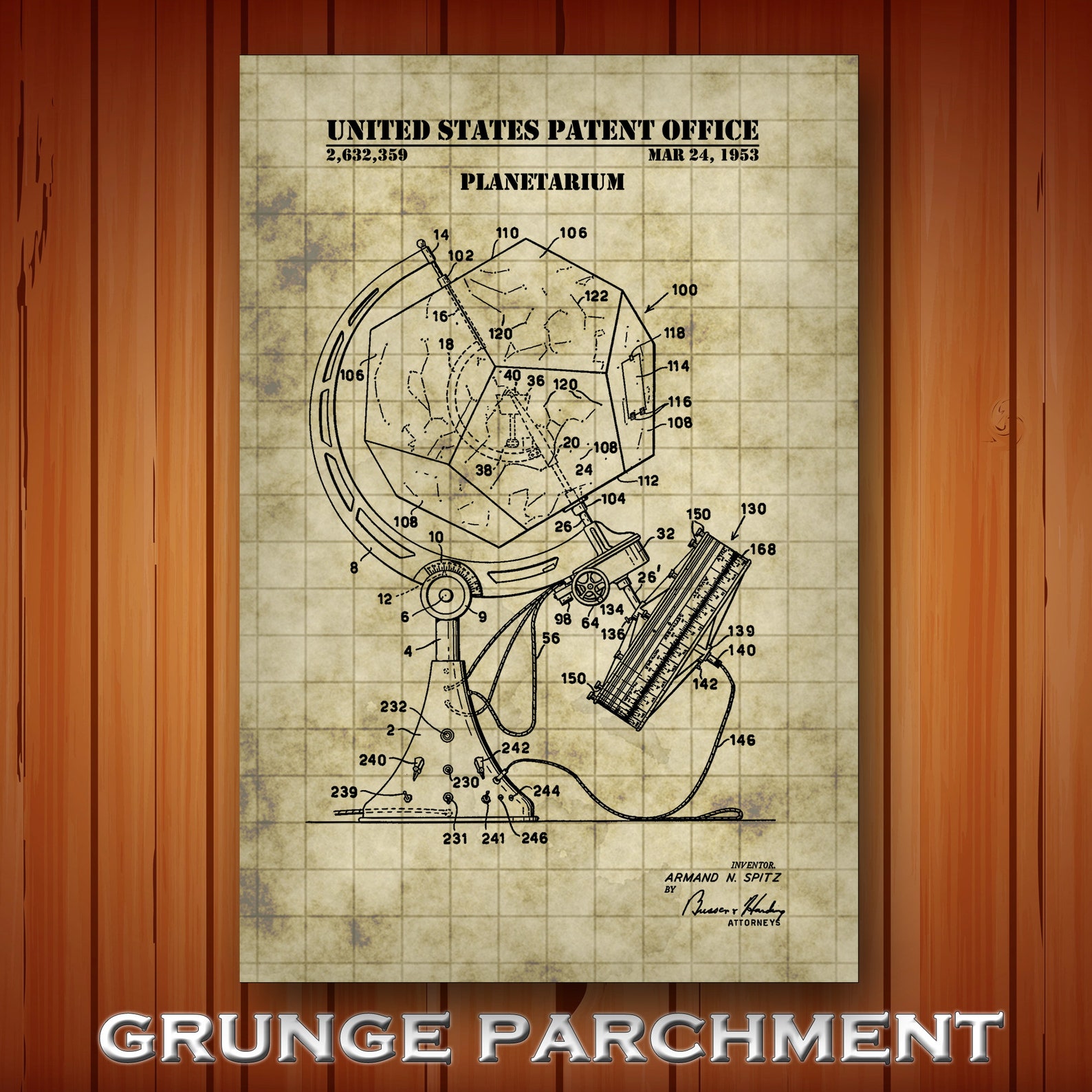 Planetarium Poster Planetarium Patent Planetarium Print - Etsy