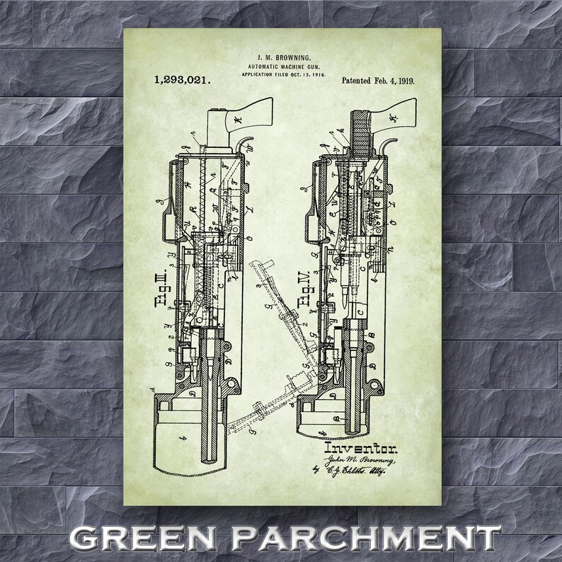 1919 Browning Machine Gun Patent Print Machine Gun Poster | Etsy