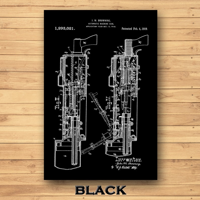 1919 Browning Machine Gun Patent Print Machine Gun Poster | Etsy
