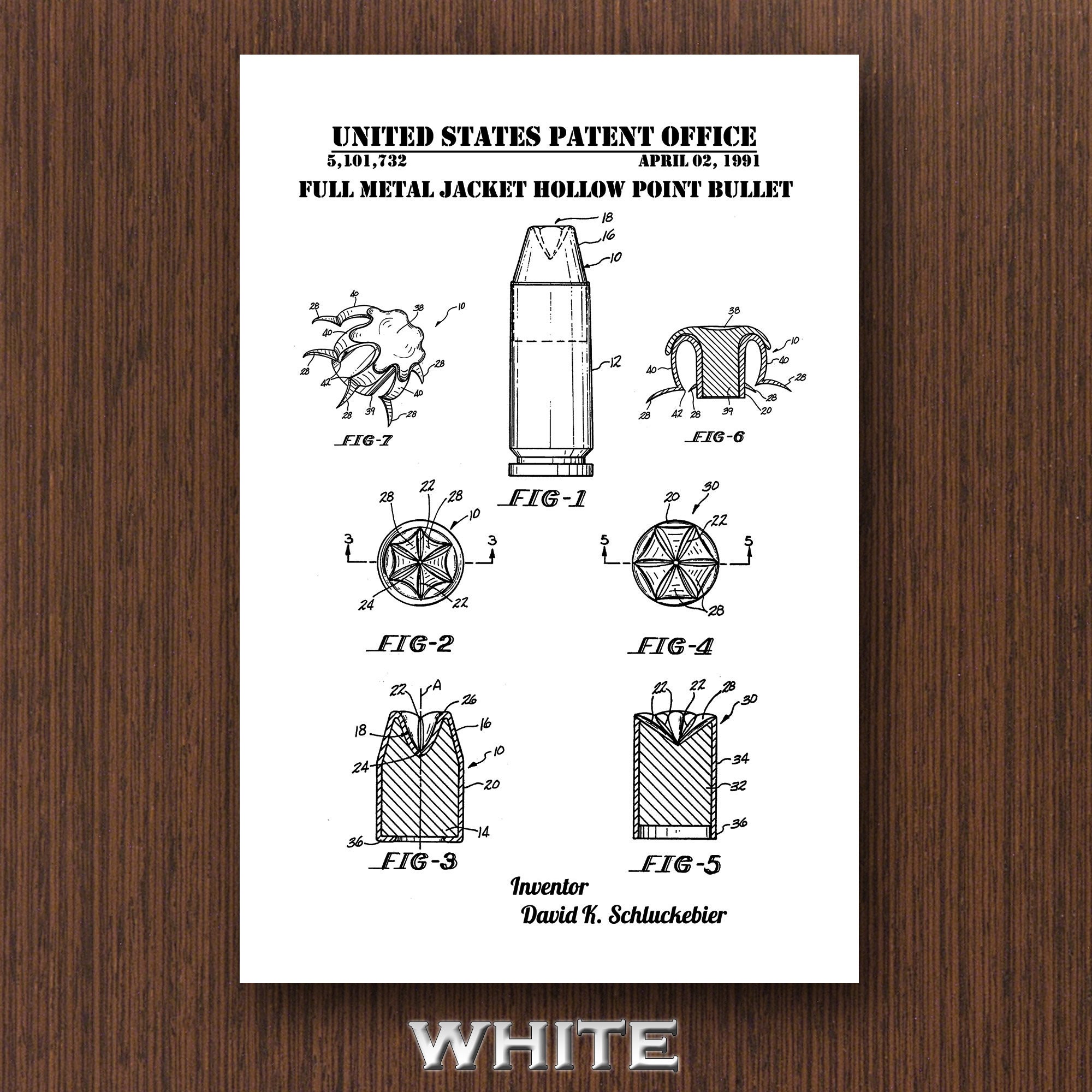 Full Metal Jacket Bullet Patent Print Hollow Point Poster - Etsy