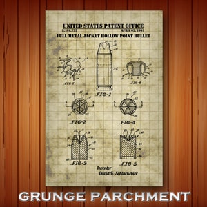 Full Metal Jacket Bullet Patent Print Hollow Point Poster - Etsy