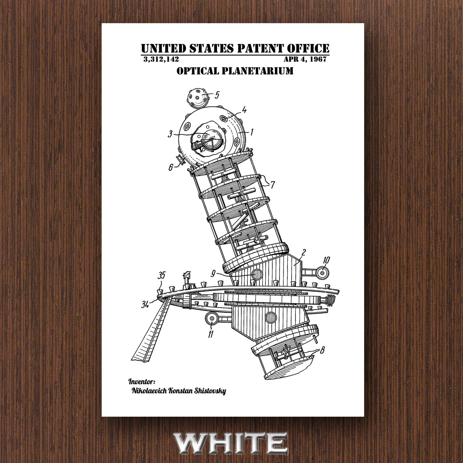 Planetarium Patent Planetarium Poster Planetarium Print - Etsy