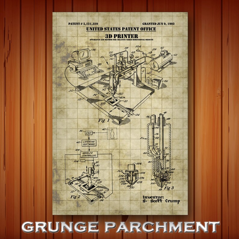 3D Printer Patent Print 3D Printer Poster 3D Printing Art | Etsy