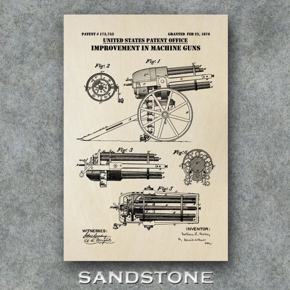 Bailey Machine Gun Patent Print Bailey Machine Gun Poster - Etsy