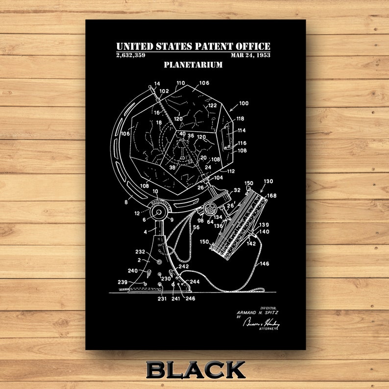 Planetarium Poster Planetarium Patent Planetarium Print - Etsy