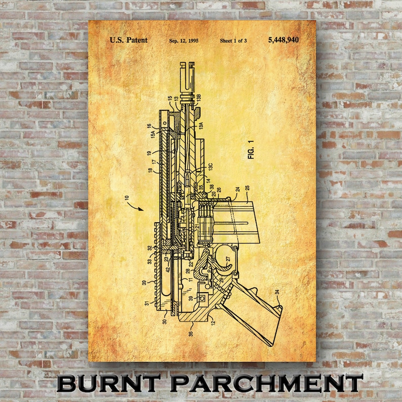 1995 M-16 Rifle Patent M16 Print Assault Rifle Poster | Etsy