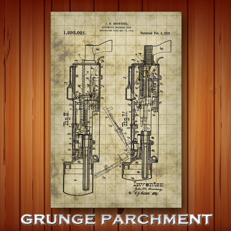1919 Browning Machine Gun Patent Print Machine Gun Poster | Etsy