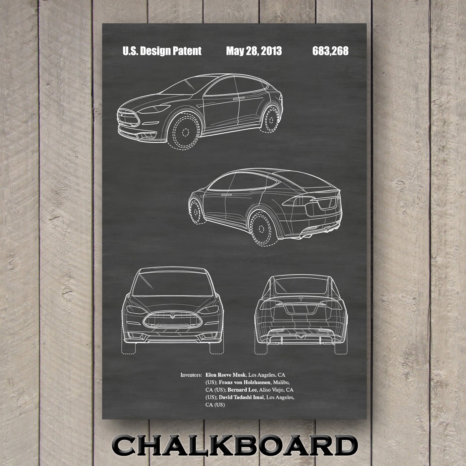 2013 Tesla Model X Patent Print Tesla Motors Car Poster | Etsy