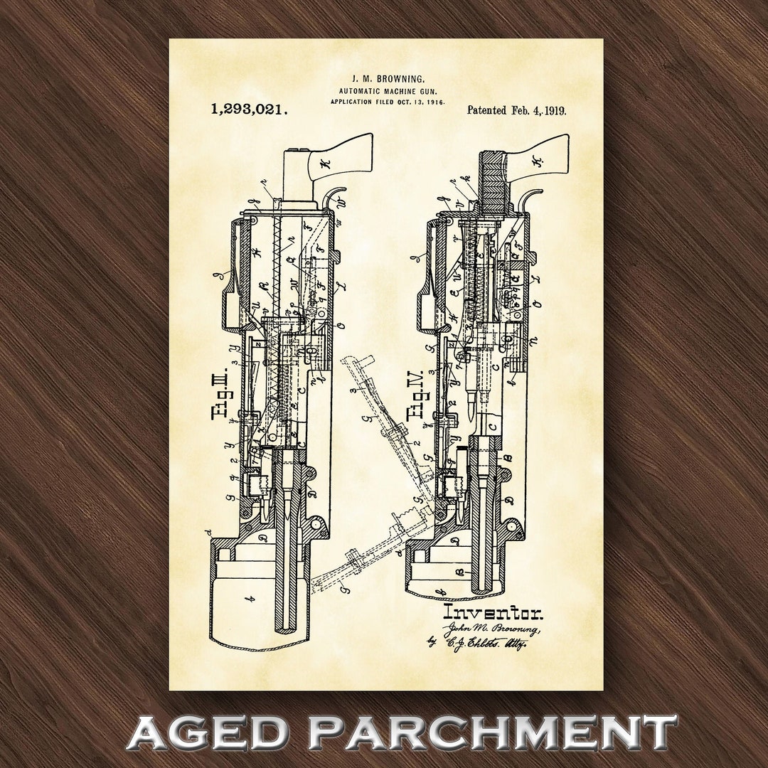 1919 Browning Machine Gun Patent Print Machine Gun Poster - Etsy