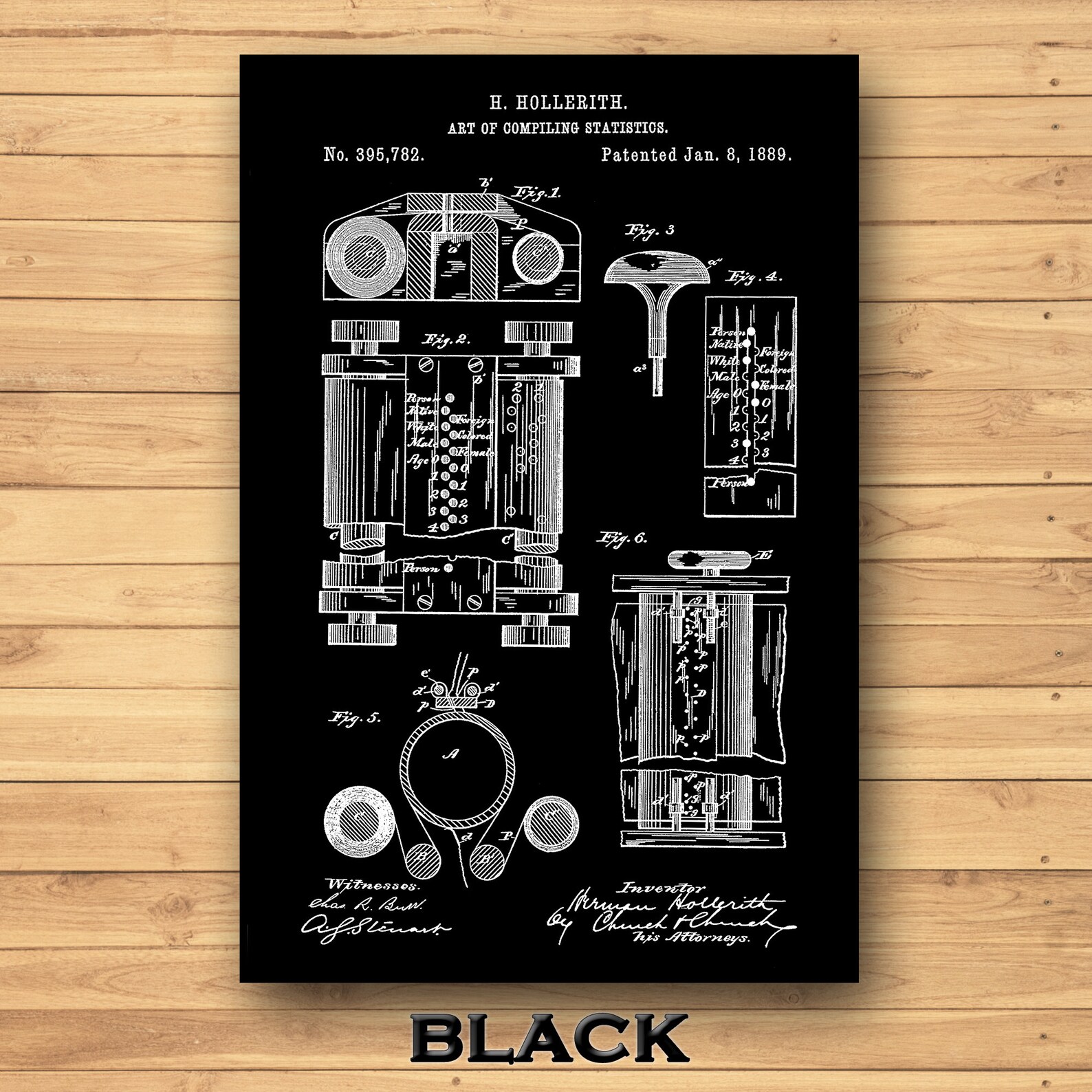 First Computer Poster Computer Patent Hollerith Machine - Etsy