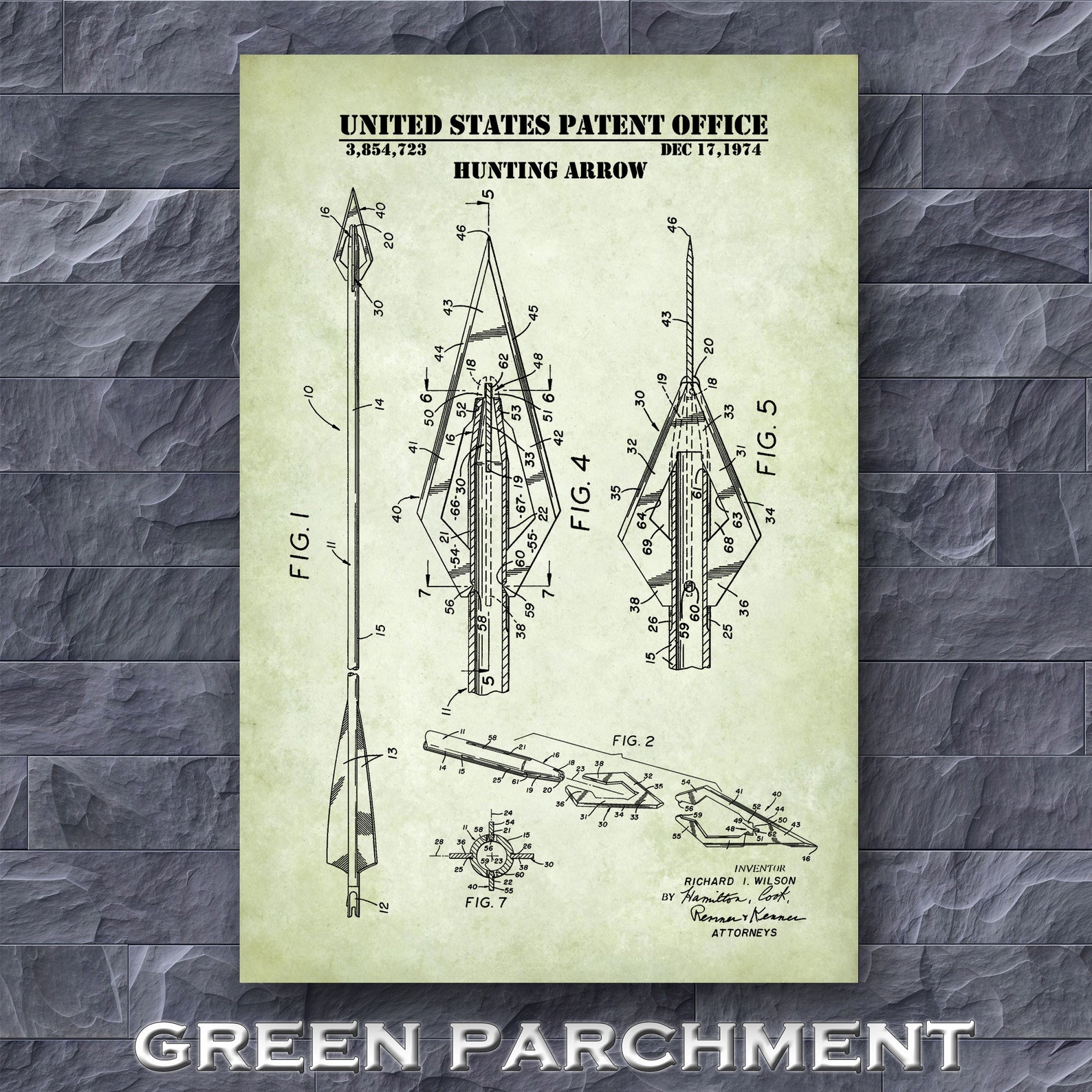 Hunting Arrow Patent Print Hunting Arrow Poster Archery | Etsy