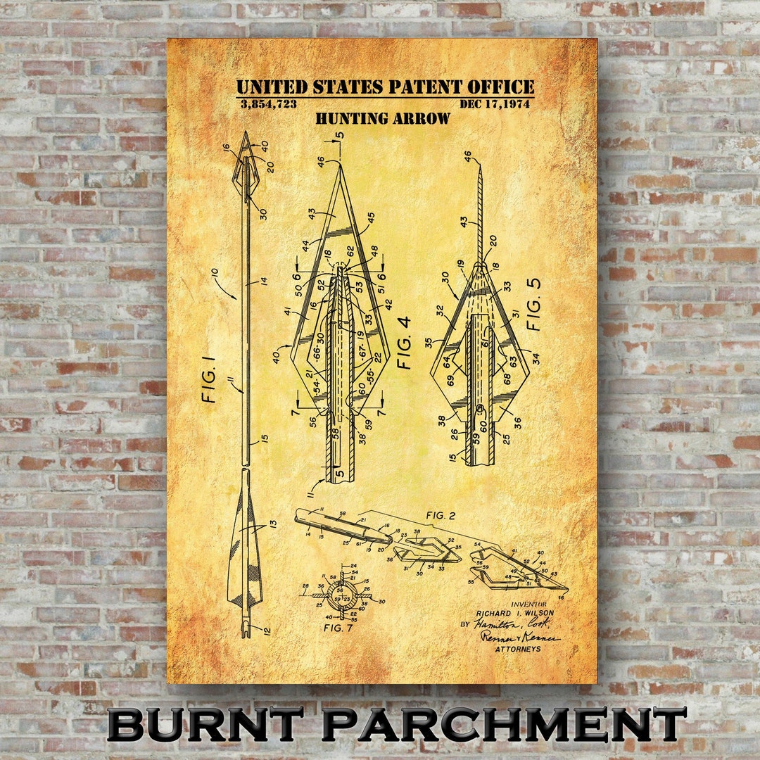Hunting Arrow Patent Print Hunting Arrow Poster Archery - Etsy