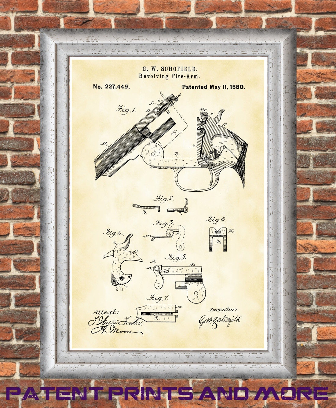 Schofield Revolver Poster Schofield Patent Gun Poster Old | Etsy