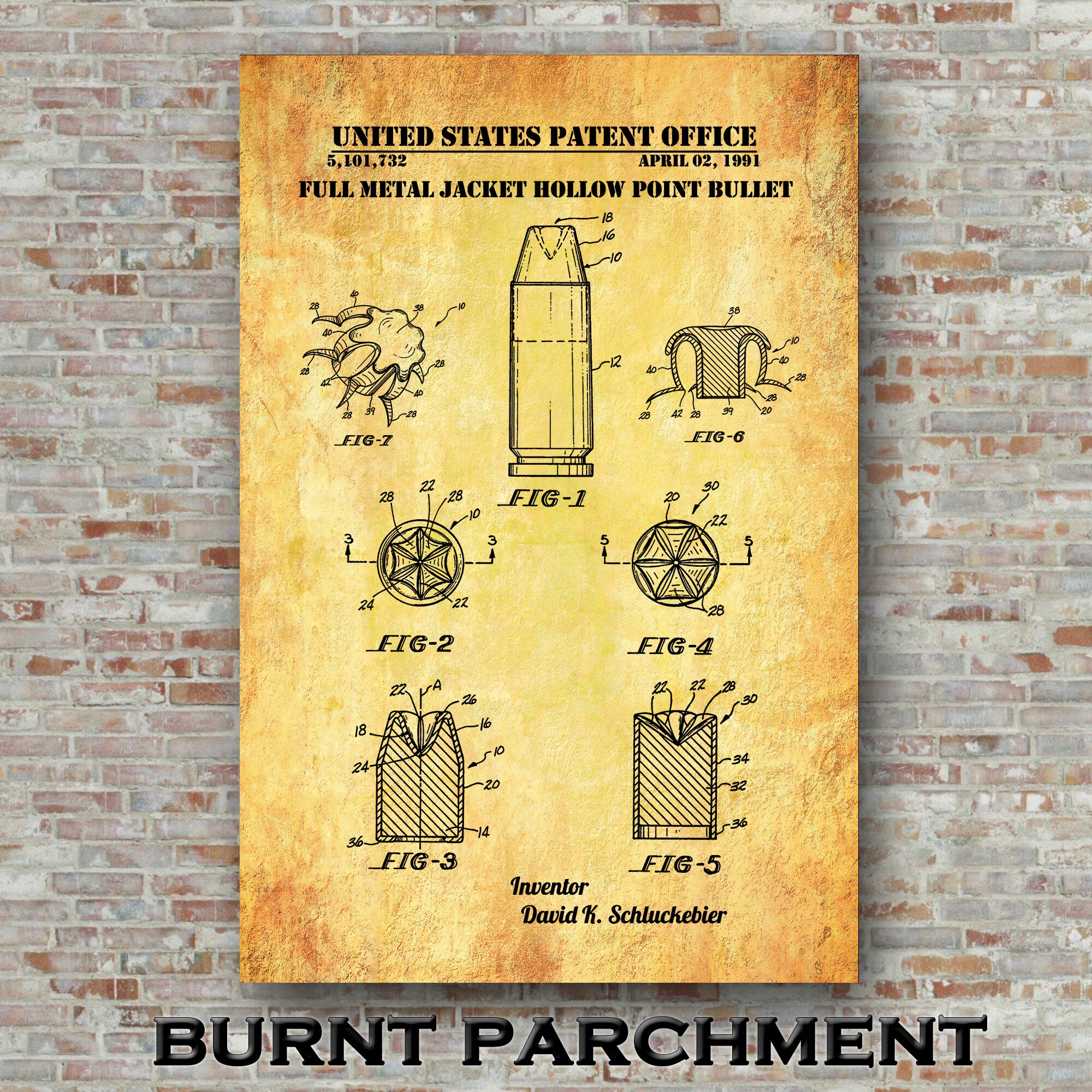 Full Metal Jacket Bullet Patent Print Hollow Point Poster - Etsy