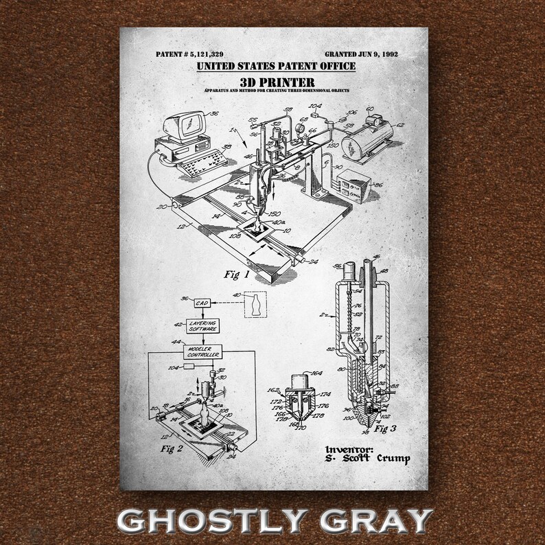 3D Printer Patent Print 3D Printer Poster 3D Printing Art | Etsy
