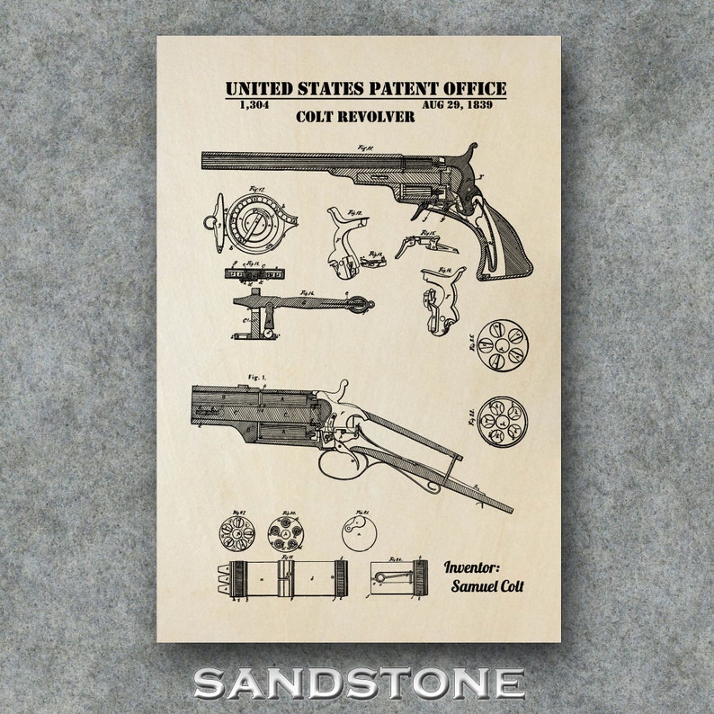 Colt Revolver Poster Vintage Gun Art Revolver Patent - Etsy