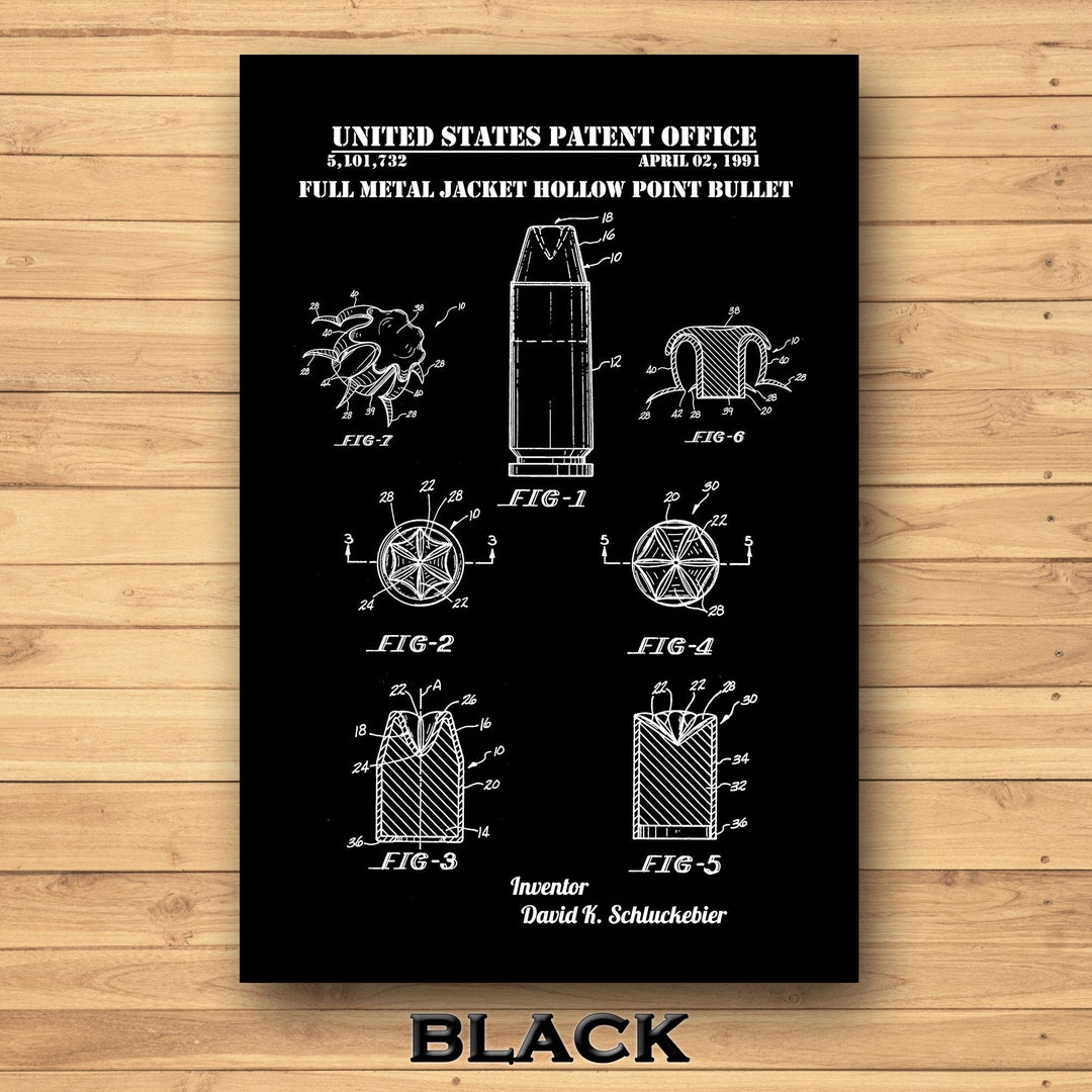 Full Metal Jacket Bullet Patent Print Hollow Point Poster - Etsy