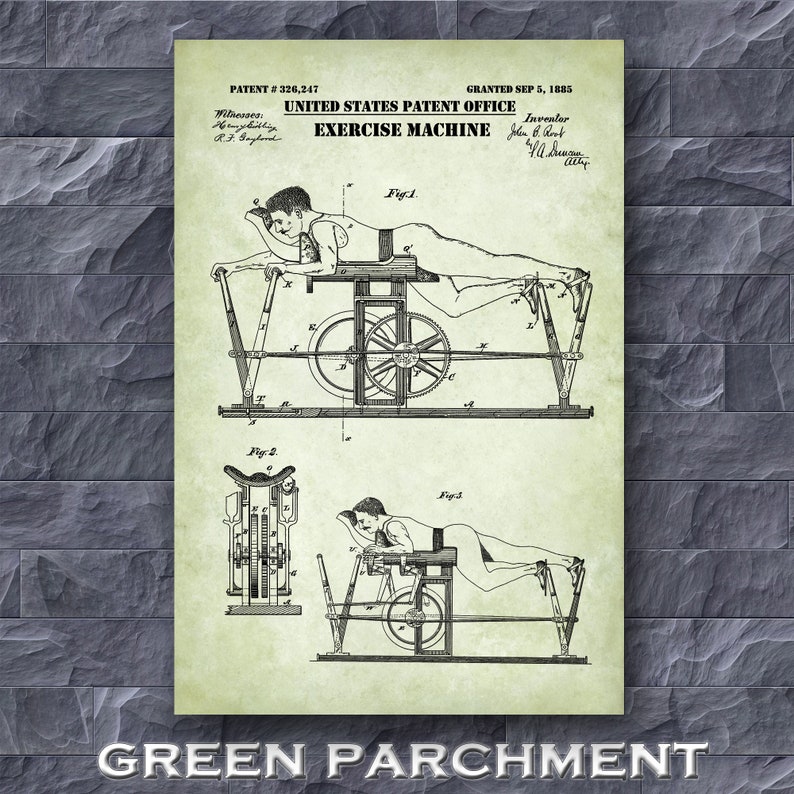 Vintage Exercise Machine Patent Print Exercising Poster | Etsy
