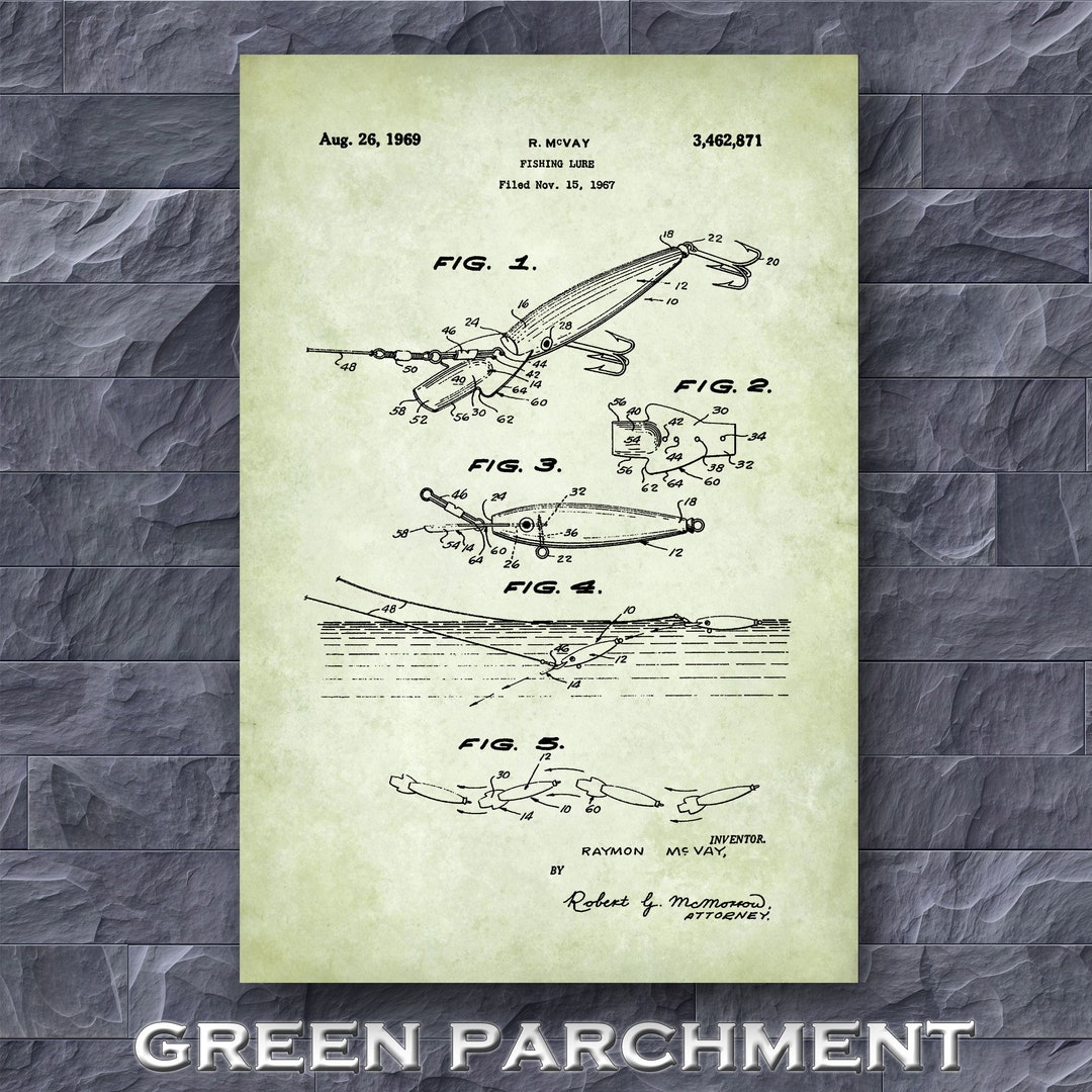 Fishing Lure Patent Print Fishing Lure Poster Artificial - Etsy