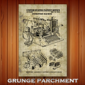 Encryption Machine Patent Print WWII Cypher Poster NSA Wall - Etsy