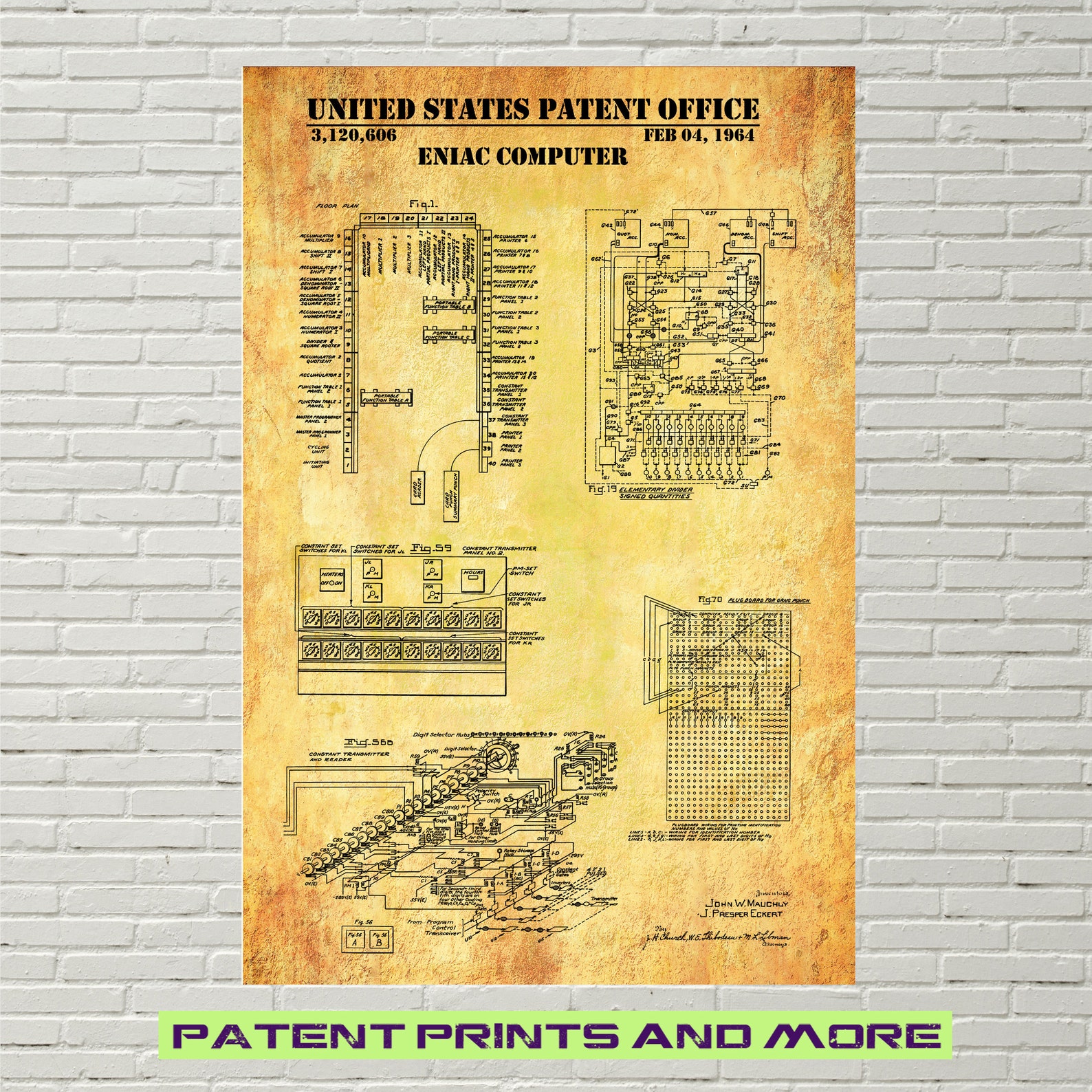ENIAC Computer Patent ENIAC Poster ENIAC Print Computer | Etsy