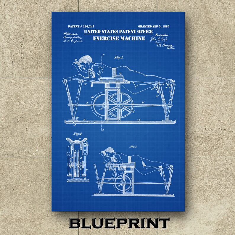 Vintage Exercise Machine Patent Print Exercising Poster - Etsy