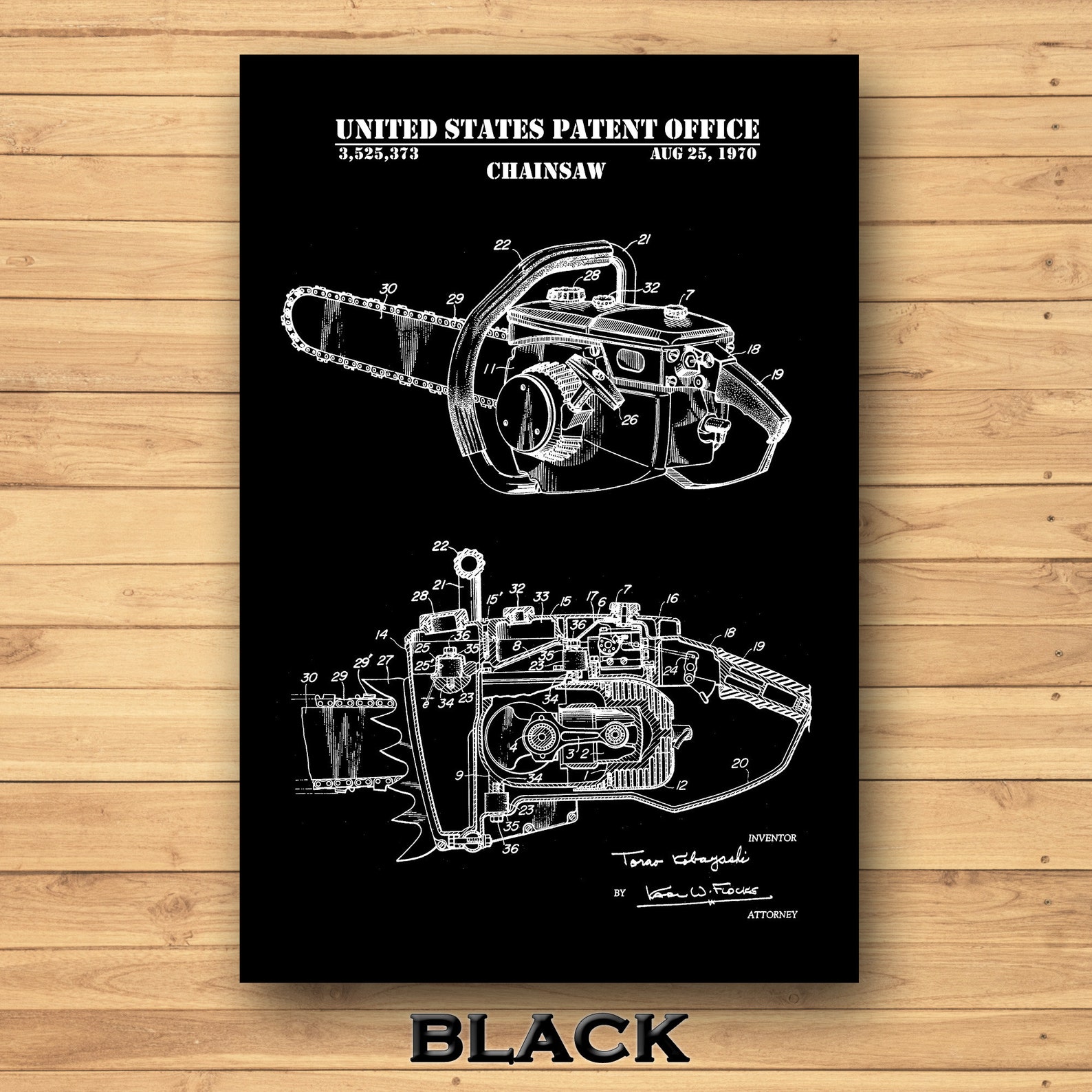 Chainsaw Patent Print Chainsaw Poster Lumberjack Art | Etsy
