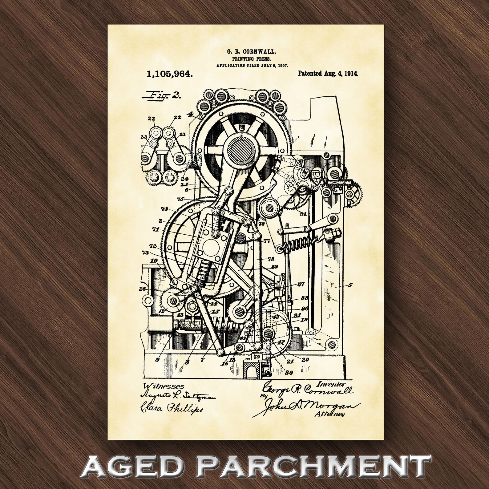 Printing Press Poster Printing Press Patent Printing Press | Etsy