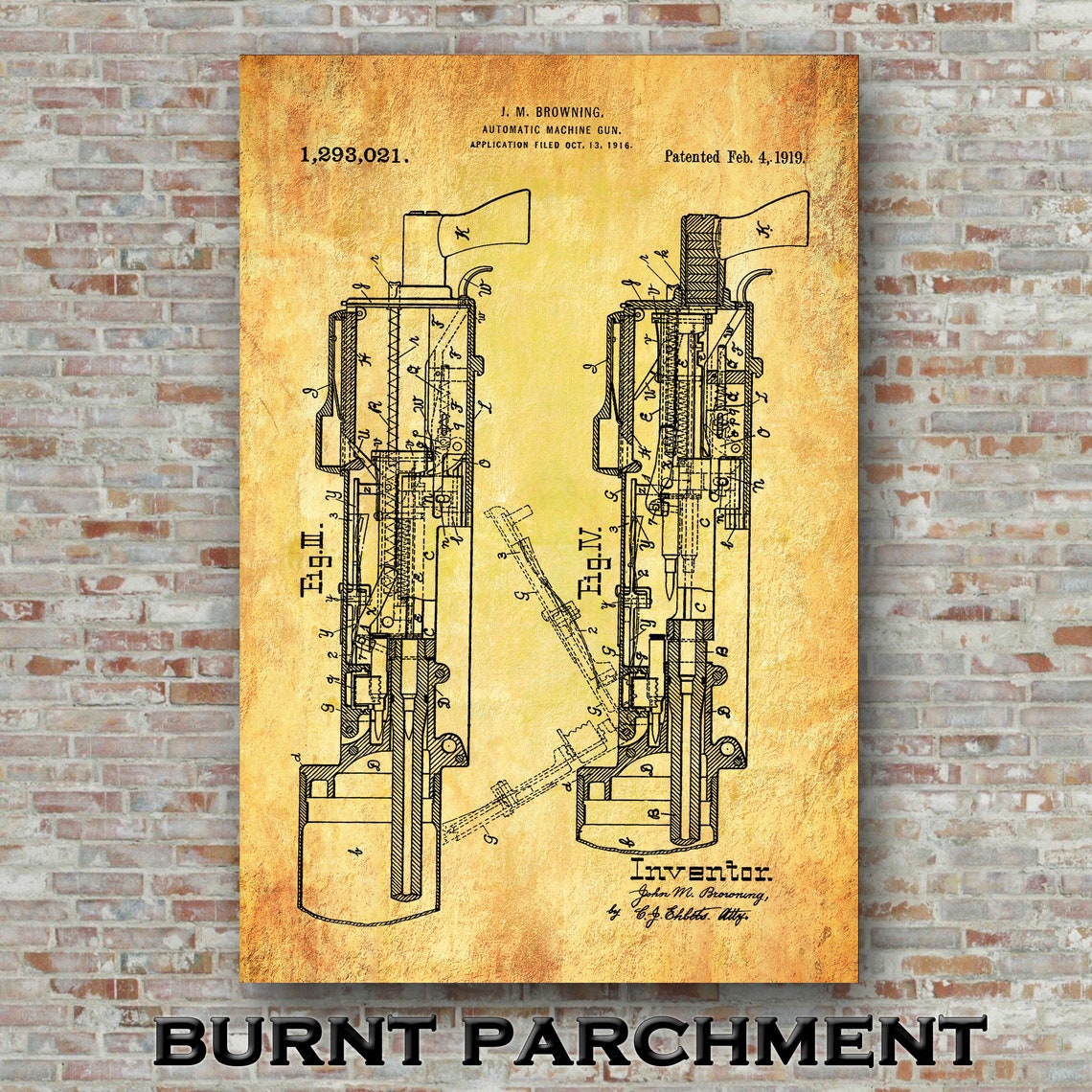 1919 Browning Machine Gun Patent Print Machine Gun Poster | Etsy